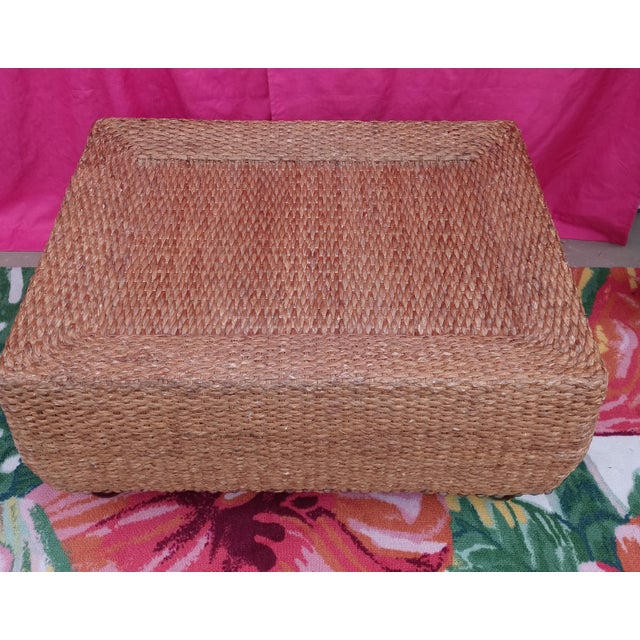 Vintage Coastal Tropical Rectangular Seagrass Coffee Table in the Style ...