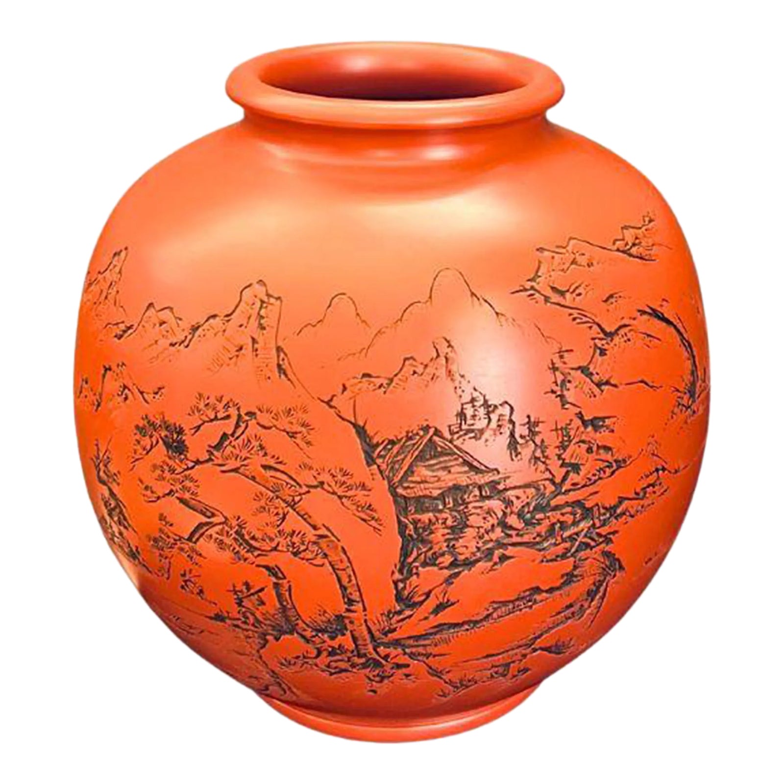 Vintage Japanese Tokoname Red Clay Jar, Artist Stamped and Signed ...