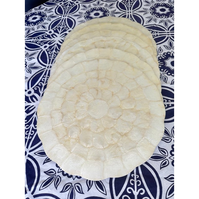 Set of 6 Mid-Century Capiz Shell Placemats | Chairish