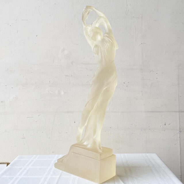 1980s Postmodern Crystallus Frosted Resin Woman Sculpture | Chairish