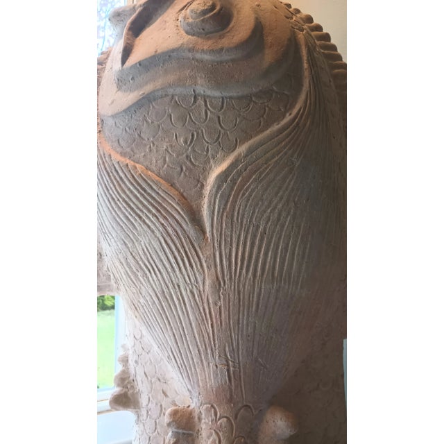 1990s Terra Cotta Koi Fish Figural Sculpture | Chairish