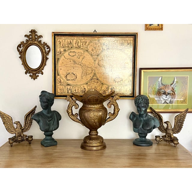 Vintage Brass Urn Vase With Dragon Handles | Chairish