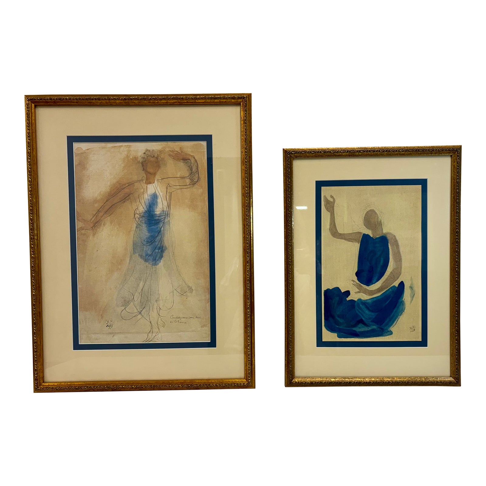 After Rodin Cambodian Dancer Lithographs - One Seated and One Standing ...