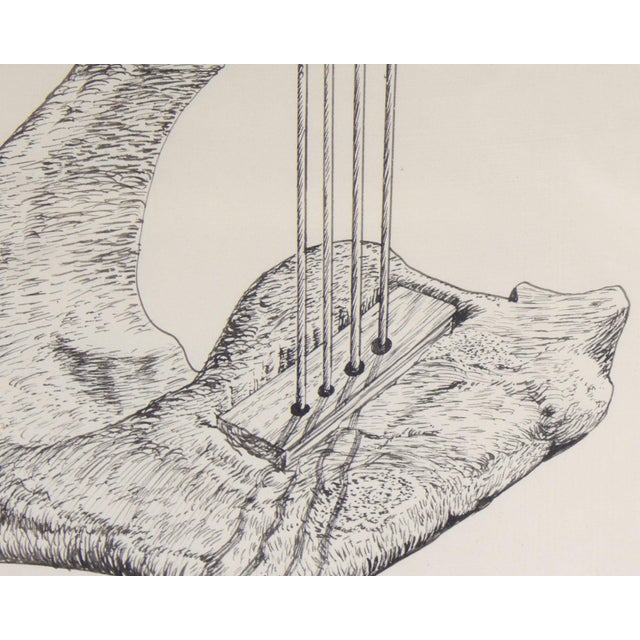 1944 Abstract Ink Drawing Signed by Gilbert Hancox | Chairish