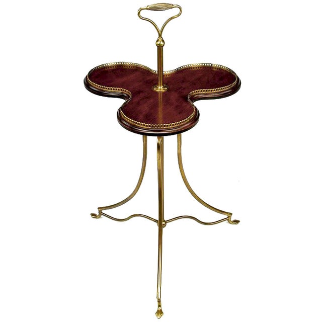 English Revolving Confection Server in Brass and Mahogany | Chairish