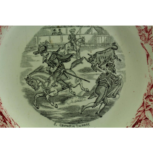Mid/Late 1800's French Faience Plate "Courses De Taureaux" Bullfighting ...