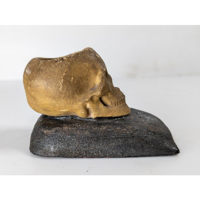 19th Century Folk Art Memento Mori Skull Form Match Holder | Chairish