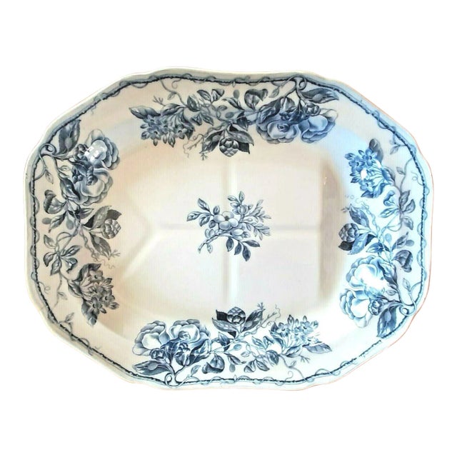 1800's Copeland Spode Blue & White Meat Platter | Chairish