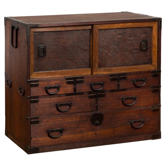 Japanese Meiji Period 19th Century Tansu Chest with Sliding Chest and ...
