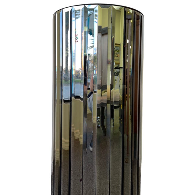 Beveled Smoke Mirror Pedestal | Chairish