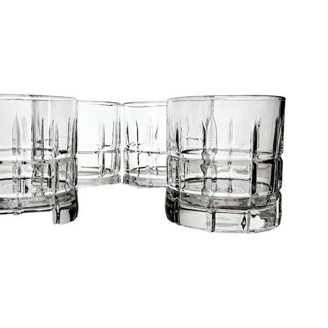 Anchor Hocking Tartan Glasses Old Fashioned Cut 3.5"h Set of 4 | Chairish