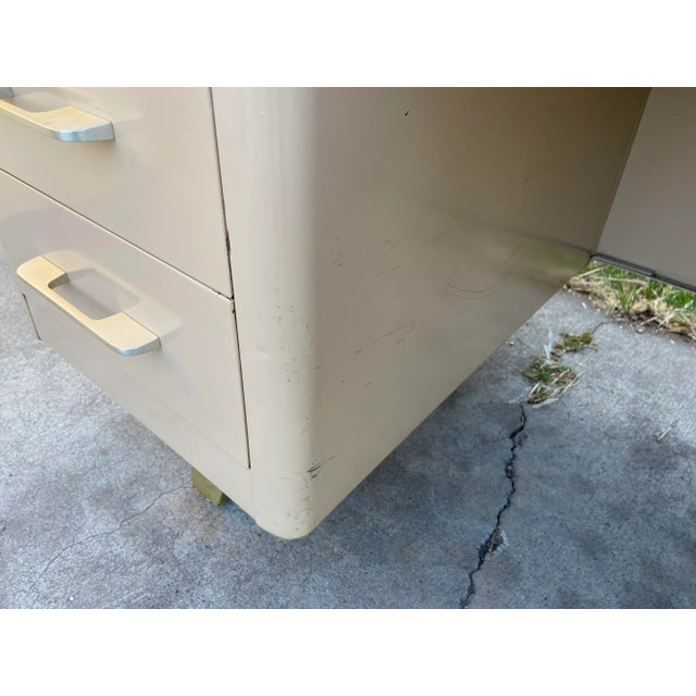 1960s Cole Steel Vintage Mid Century Modern Metal Tanker Desk | Chairish