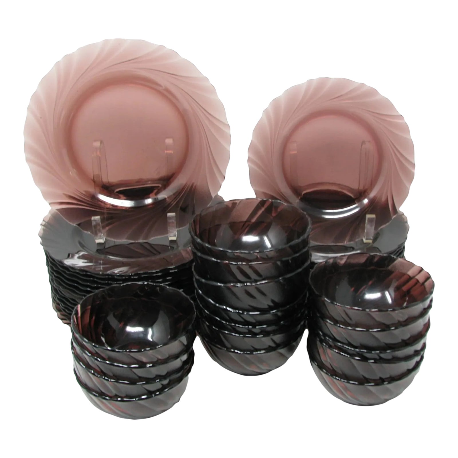 Vintage Rivage Amethyst Glass Dinnerware Set Designed by Bormioli Rocco ...