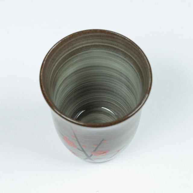 Mid 20th Century Utsutsugawa Shochu Cup With Red Plum Decoration | Chairish