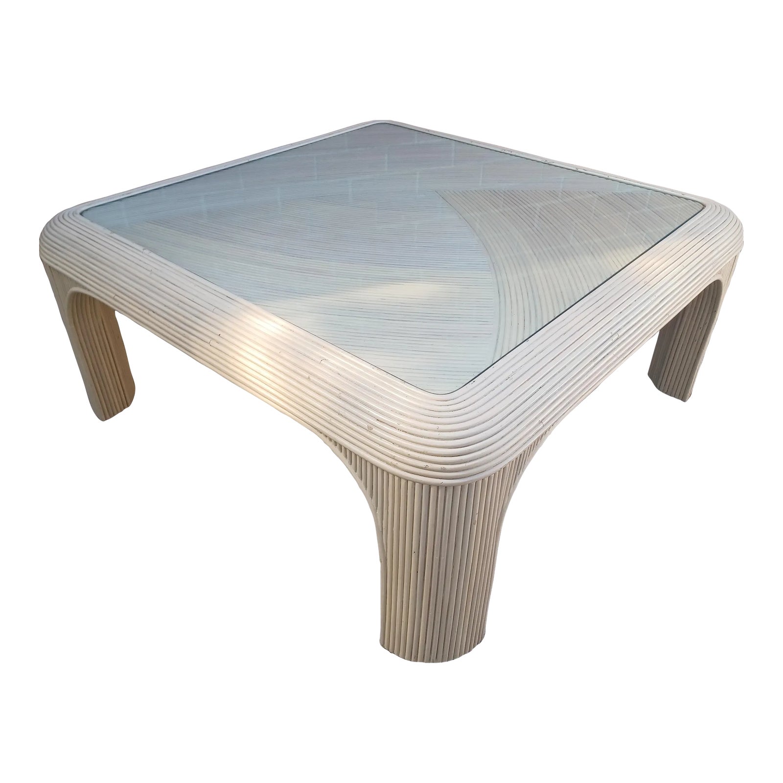Vintage 1980s Pencil Reed Lacquered Coffee Table | Chairish