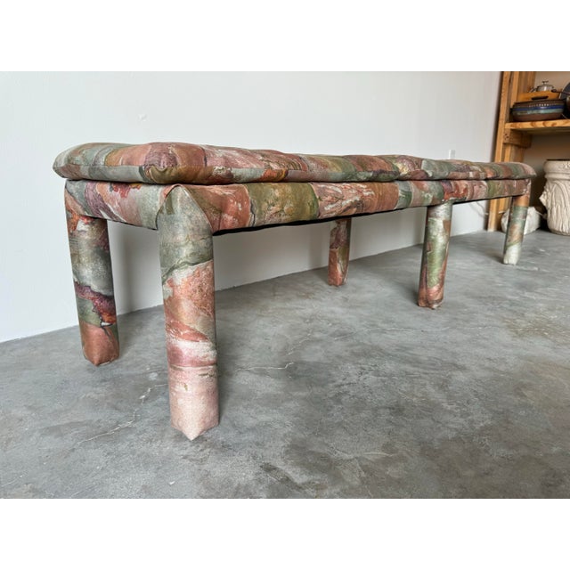 Milo Baughman Parsons - Style Long Upholstered Bench | Chairish
