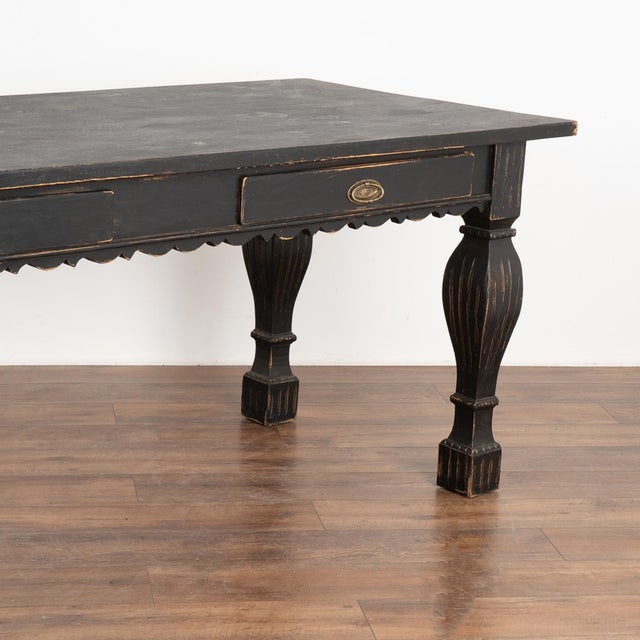 Black Painted Writing Table Console With Two Drawers, Denmark Circa ...