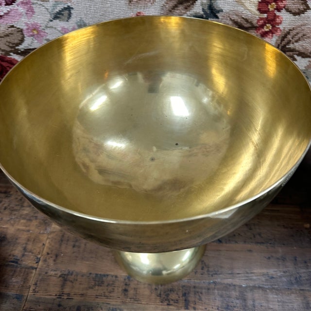 1920s Extra Large Brass Chalice Footed Bowl | Chairish