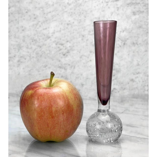 Mid Century Hand Blown Amethyst Art Glass Bullicante Bud Vase Chairish