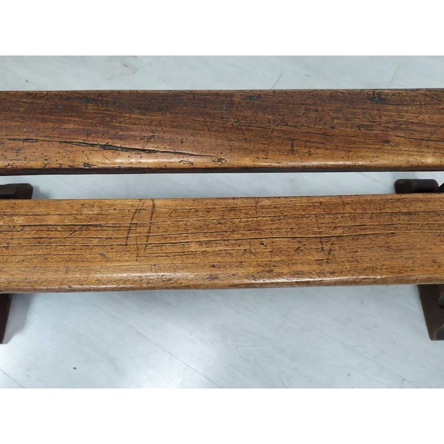 Vintage Rustic Oak Bench | Chairish