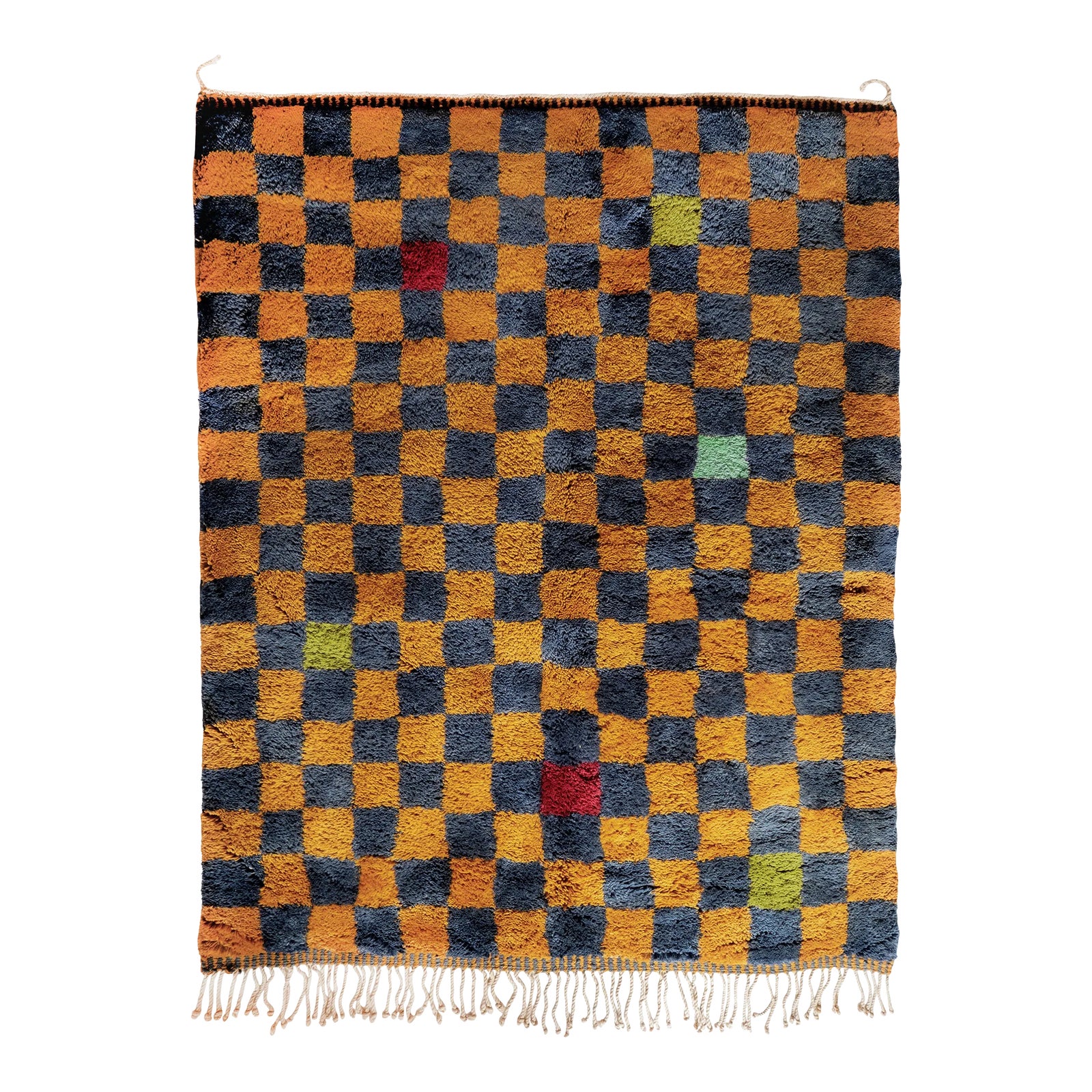 Nomad Chic Moroccan Checkered Pattern Handwoven Rug 5.2'x6.7' | Chairish