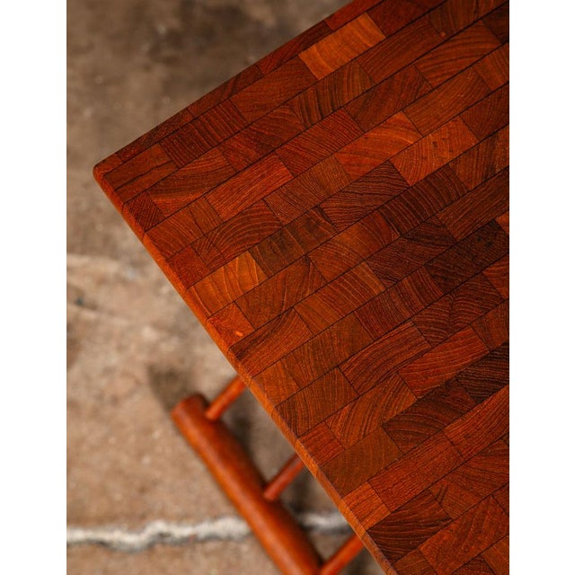 1960s Mid Century Danish Modern Solid Teak Butcher Block Folding Tray ...