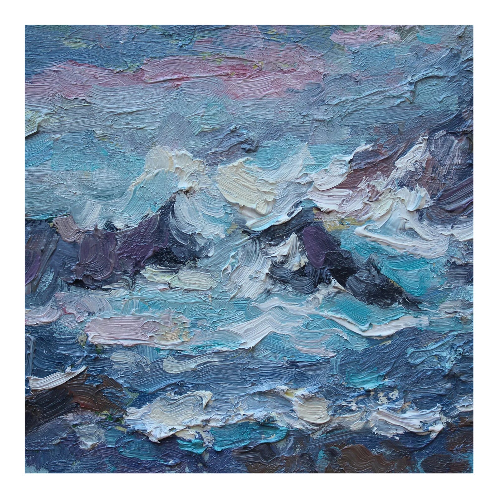 Contemporary Abstract, Modern Impasto Ocean Oil Painting | Chairish