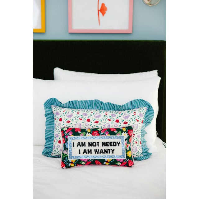 Furbish Not Needy Needlepoint Pillow | Chairish