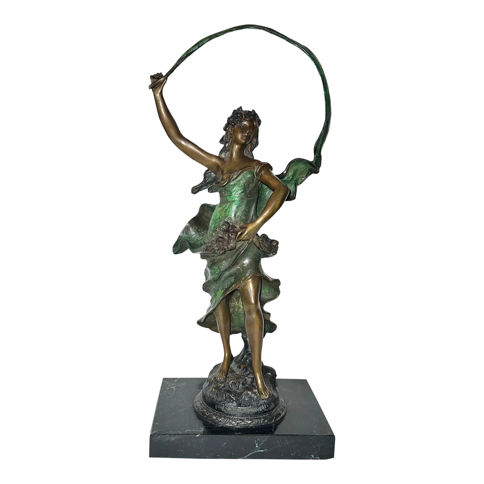 Auguste Moreau “Dancing Lady” Bronze French Sculpture Late 19th Century ...