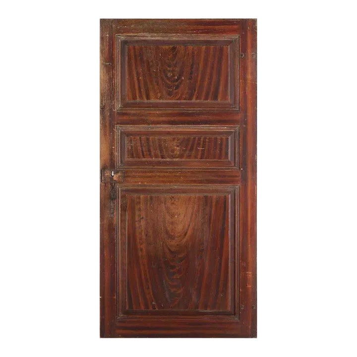 Small Danish Faux Grain Pine Single Panelled Door | Chairish
