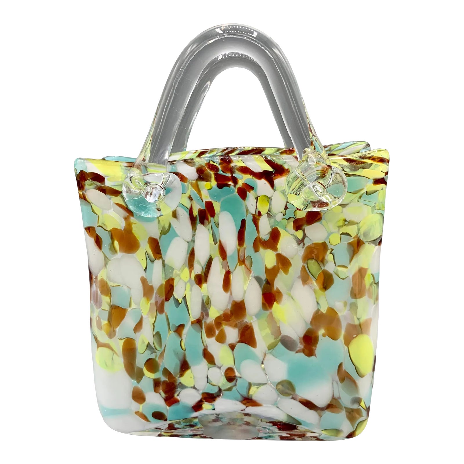 Vintage Italian Glass Purse Vase | Chairish