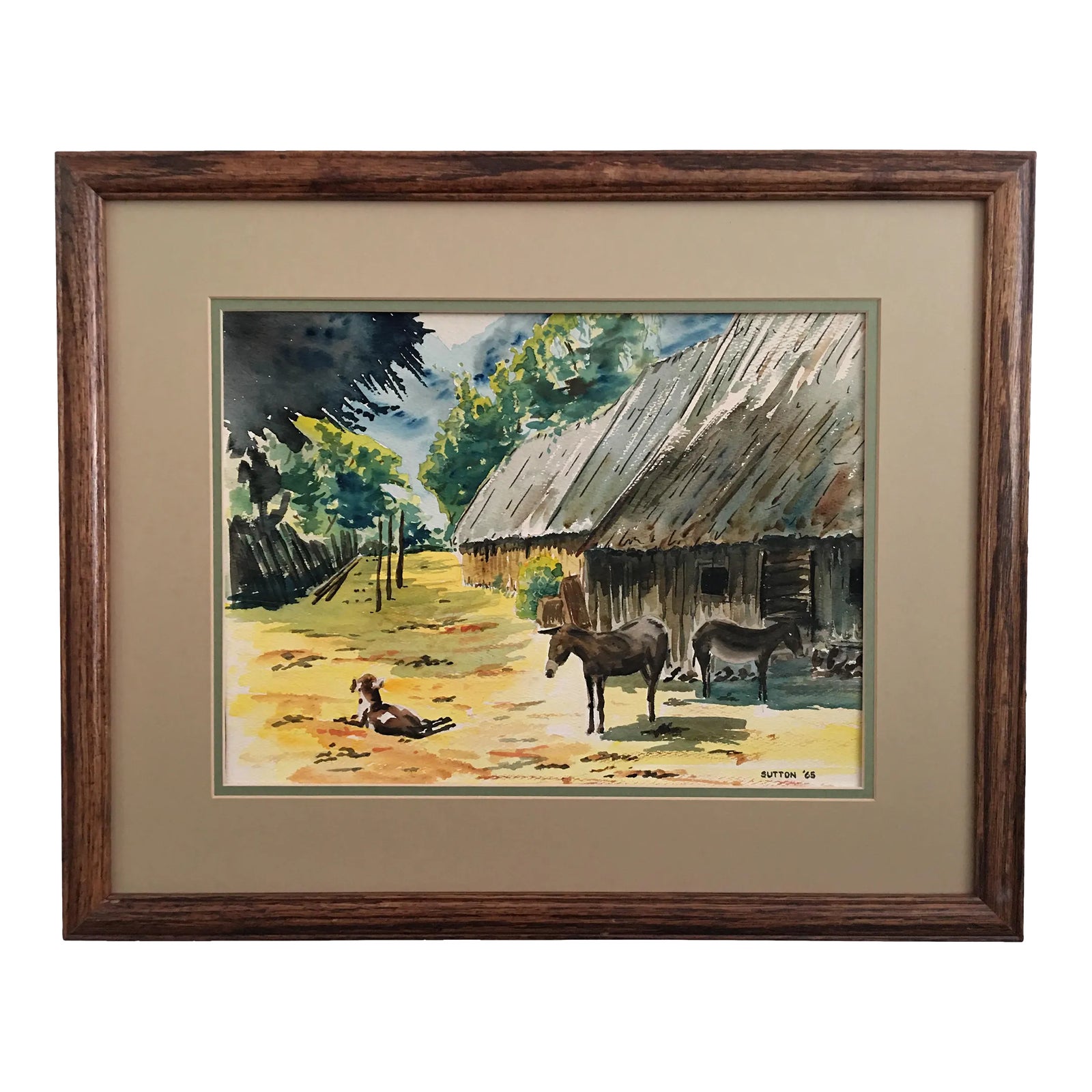 1960s Rustic European Landscape Watercolor Painting by Phillip Sutton ...