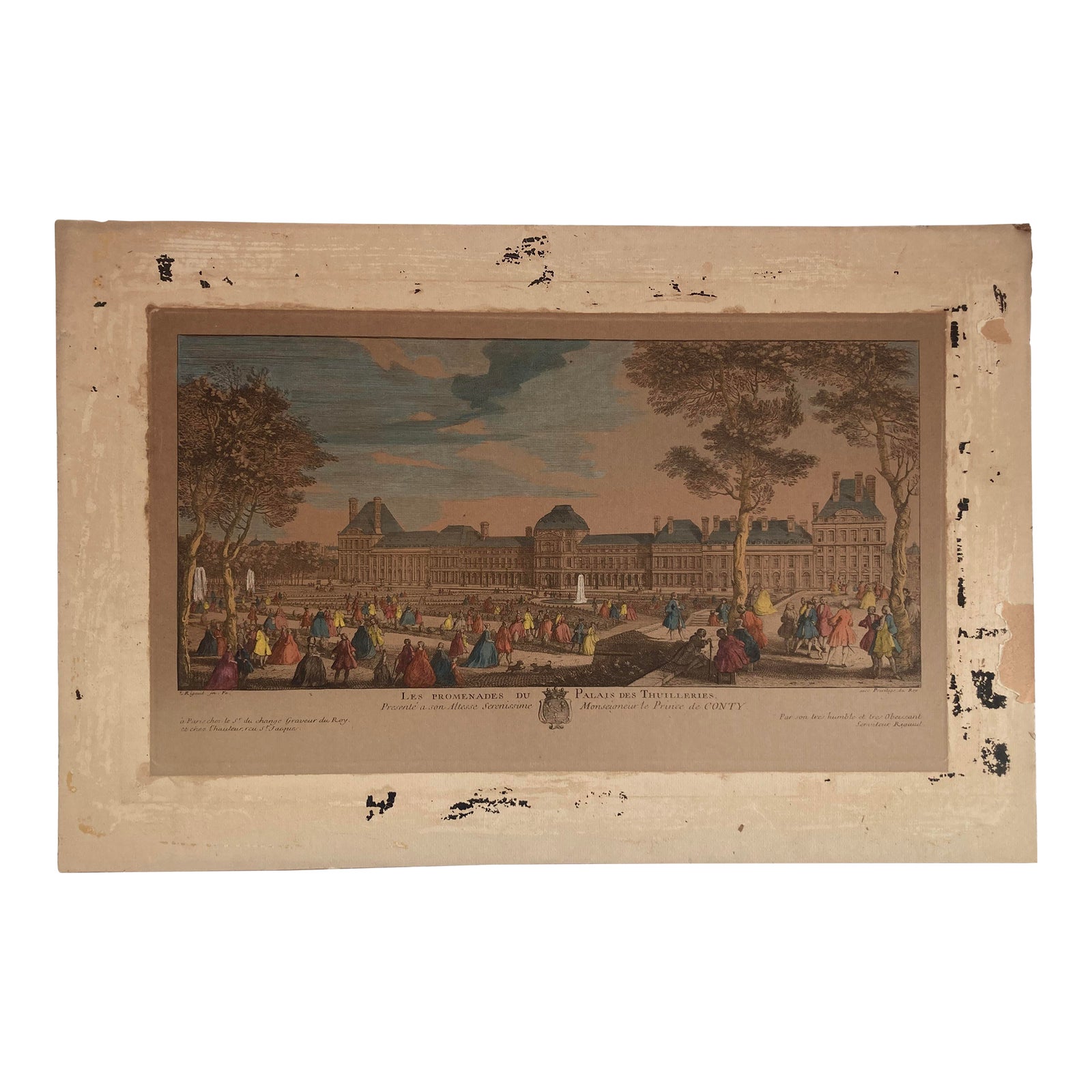 Jacques Rigaud Engraving Palais Des Thuilleries | Chairish