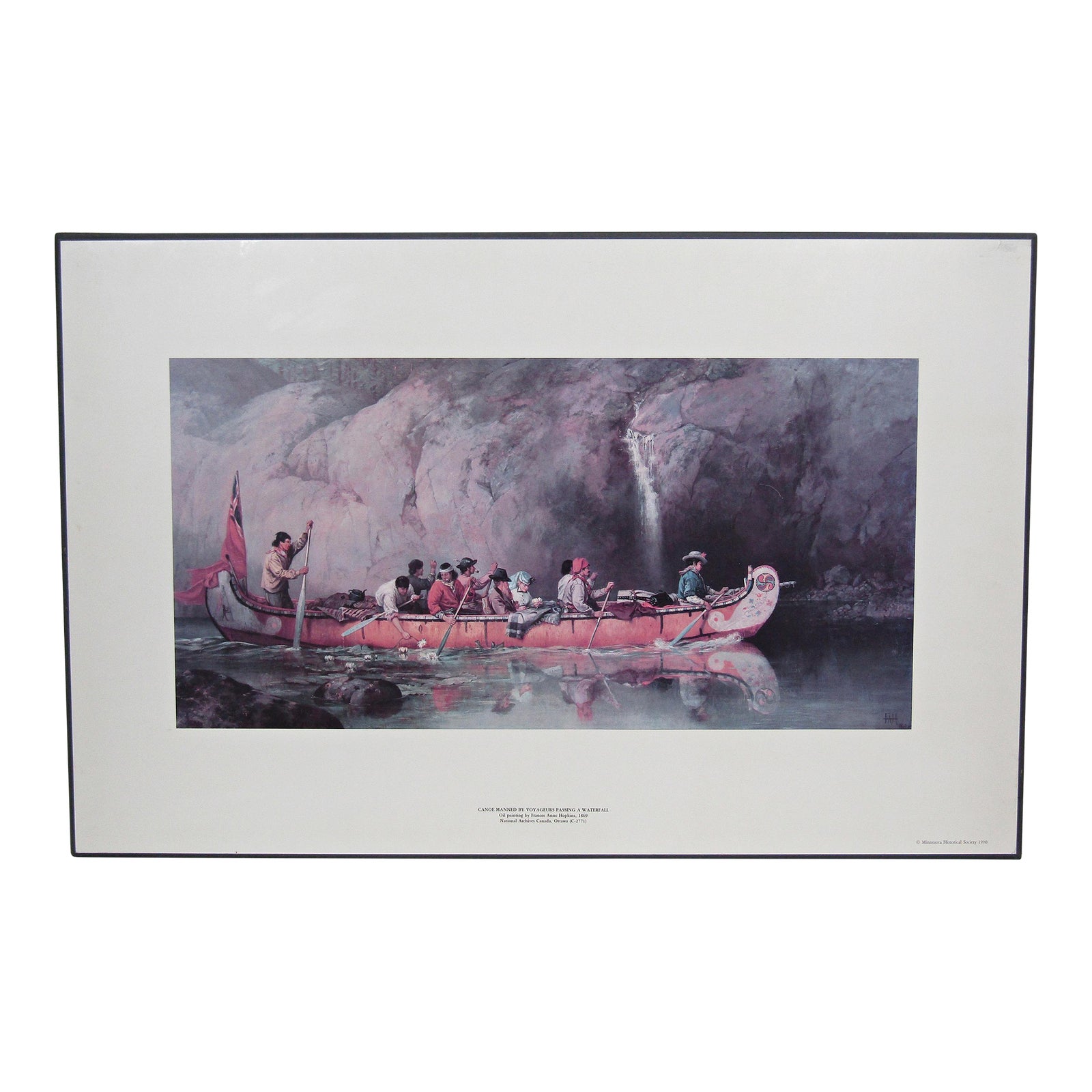 Frances Anne Hopkins “Canoe Manned by Voyageurs” 1990 Poster on Board ...