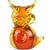 Vintage Seguso Murano Sommerso Red Yellow Orange Italian Art Glass Owl ...