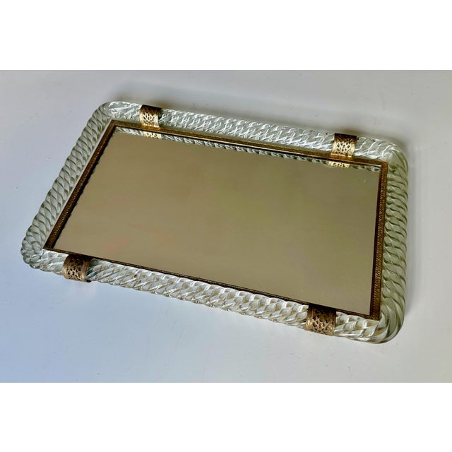 Murano Twisted Rope Glass Vanity Tray | Chairish
