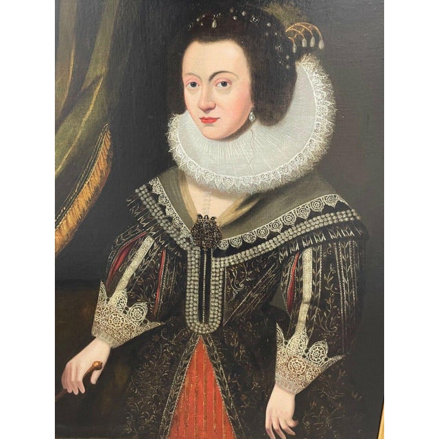 17th Century Oil Painting Portrait of Elizabeth of Bohemia, Framed ...