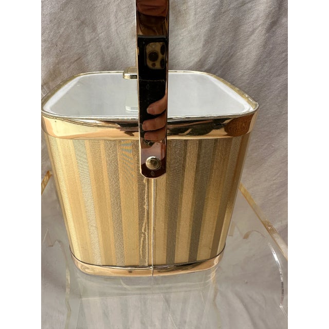 Vintage Culver Gold Striped Ice Bucket | Chairish