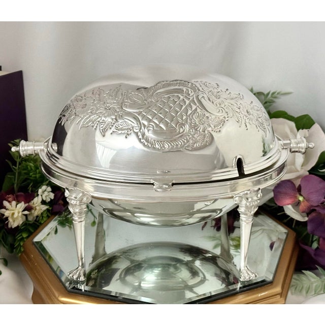 Antique Edwardian Revolving Breakfast Silver Plated Food Warmer | Chairish