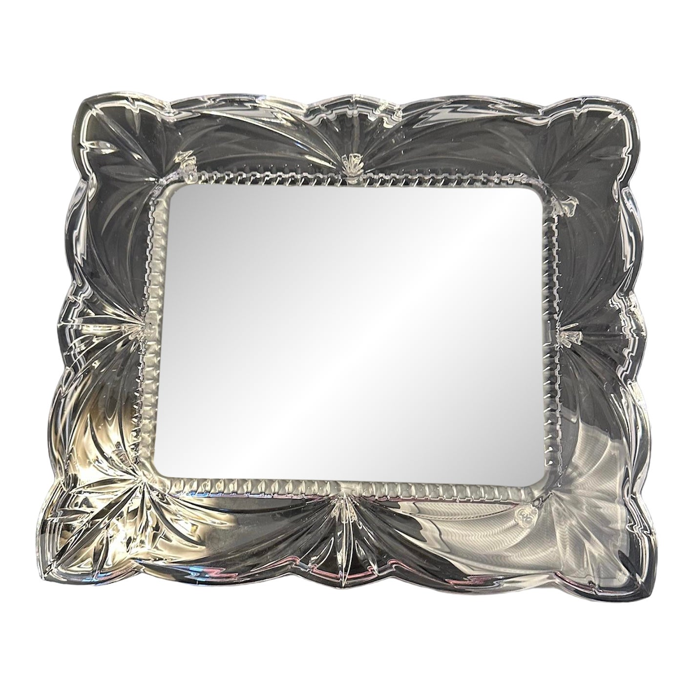 Vintage Crystal Glass Tabletop Picture Frame | Chairish