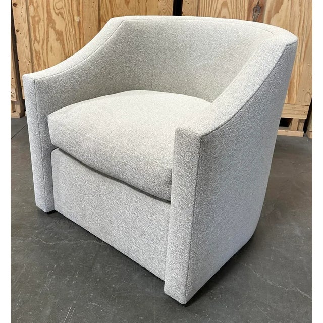 Tibor Wellington Gray Upholstered Wilson Swivel Chair From the Madeline ...