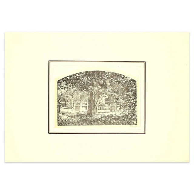 Marco Calderini, Garden, Lithograph, 1880s | Chairish