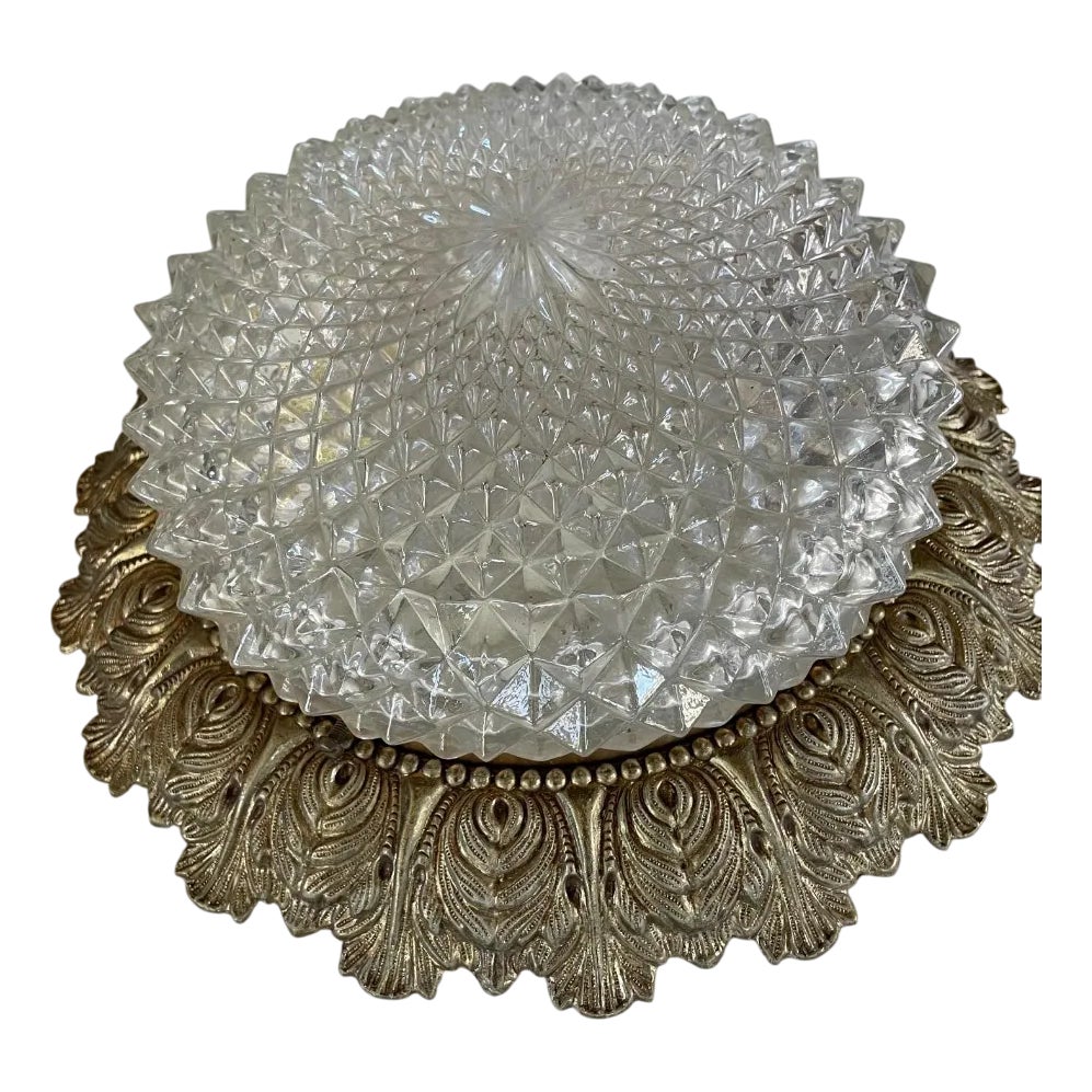 Cut Glass Ceiling Light, 1950s | Chairish