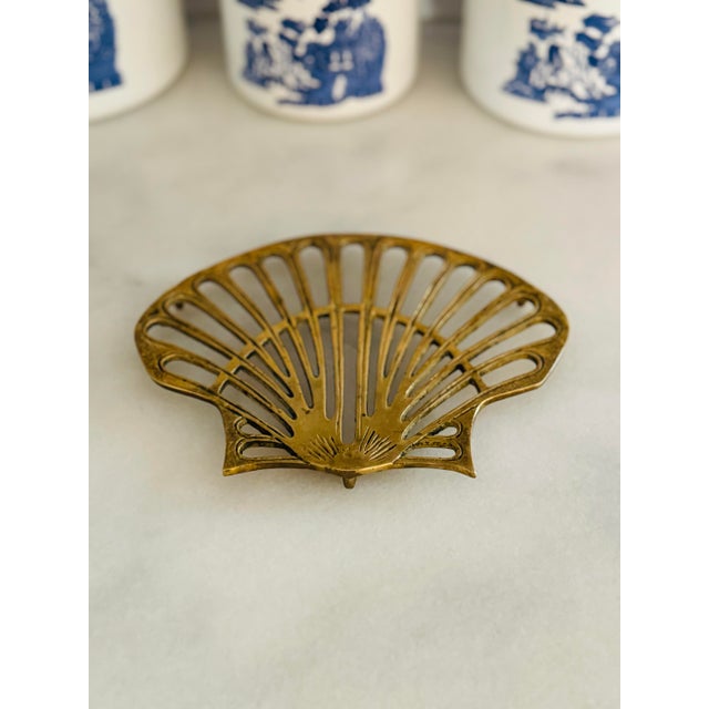 Vintage Brass Shell Trivet | Chairish