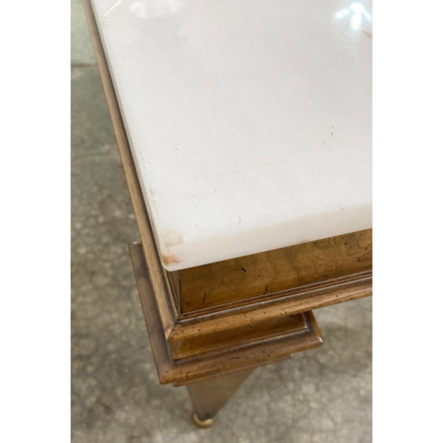 Vintage Sculptural Weiman Marble Top Wood Tables, a Pair | Chairish