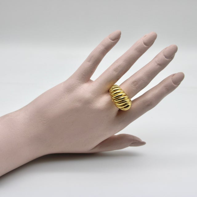 1970s Tiffany & Co. 18k Gold Fluted Dome Ring, Size 8 | Chairish