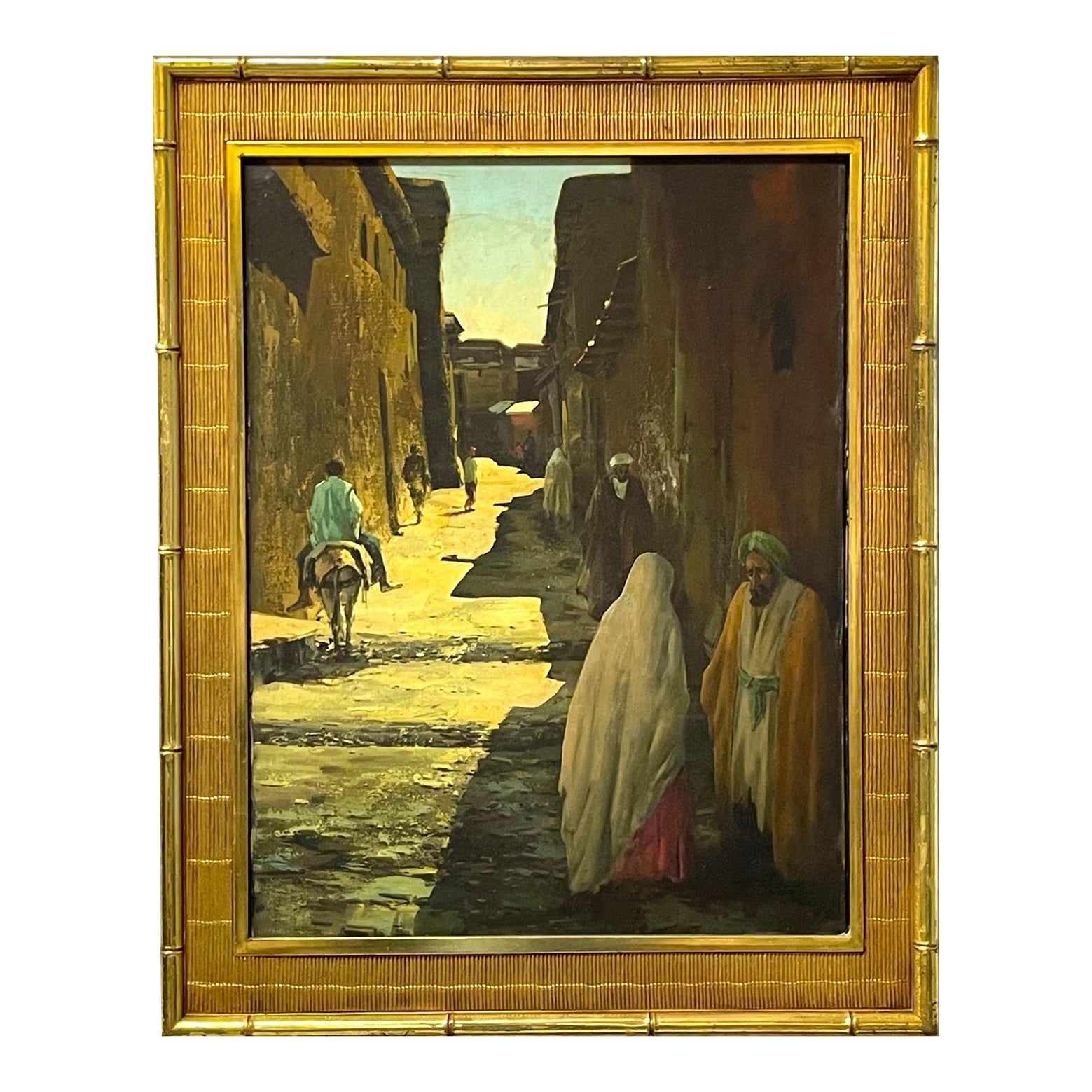 An Iranian Oil on Canvas Painting of Isfahan Street by Andro | Chairish