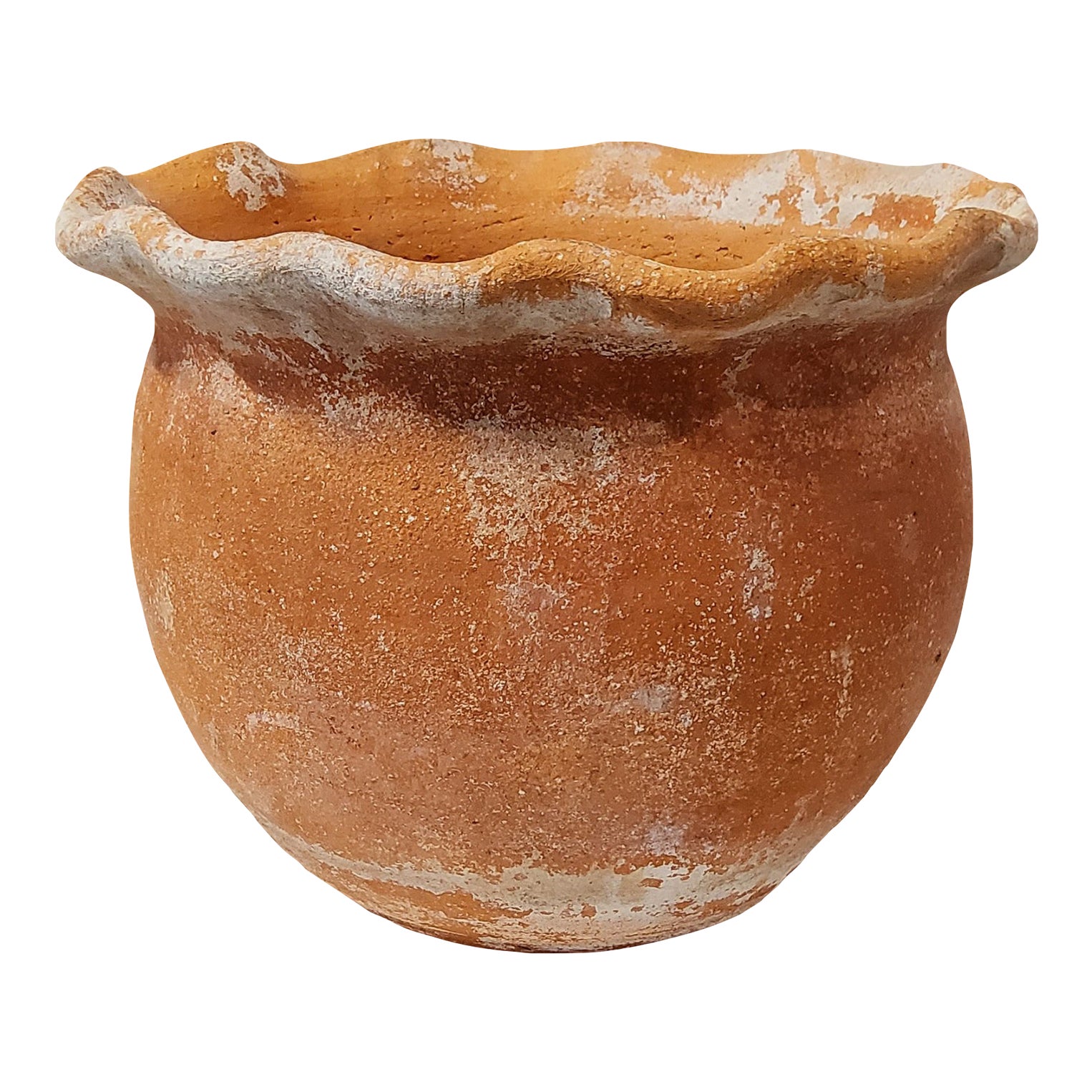 Antique Hand Thrown Coarse Pottery Flower Pot by Hewell Pottery | Chairish