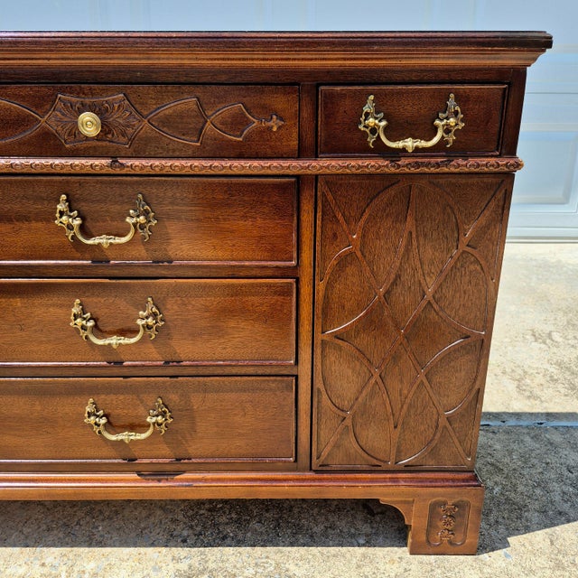 1990s Henredon Chippendale Petite Mahogany Sideboard Buffet Console ...