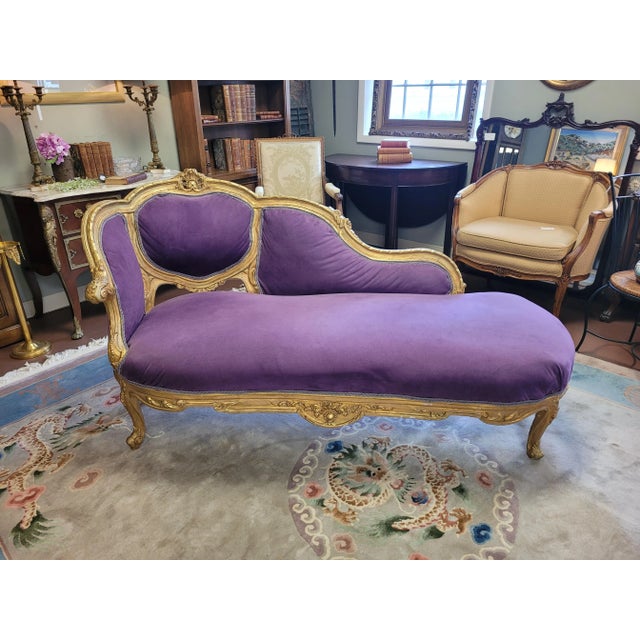 Early 20th Century Neoclassical Gilt Wood French Recamier Sofa | Chairish